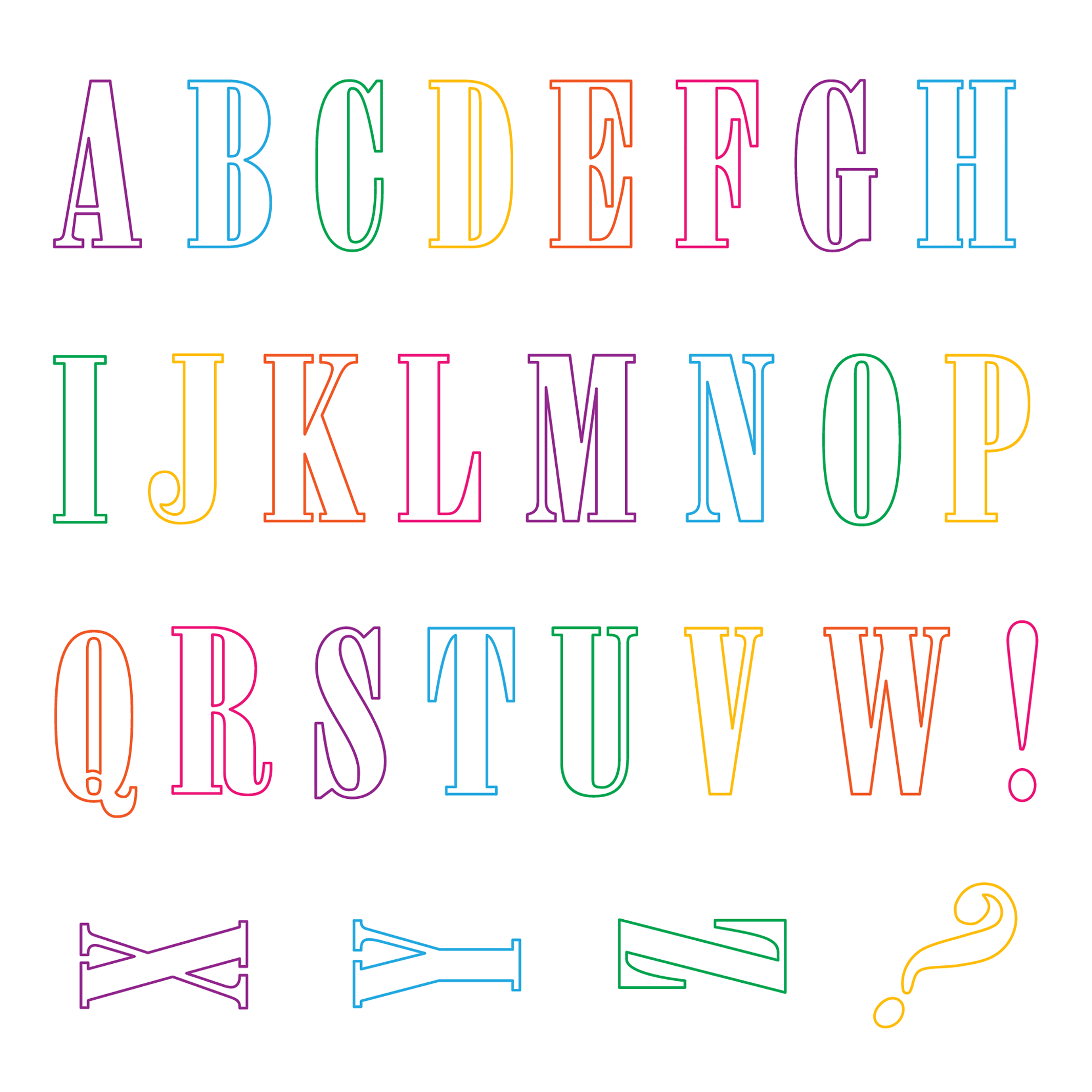 Natasha Outline Alphas Upper 6x6 Stamps – LDRS Creative - Wholesale